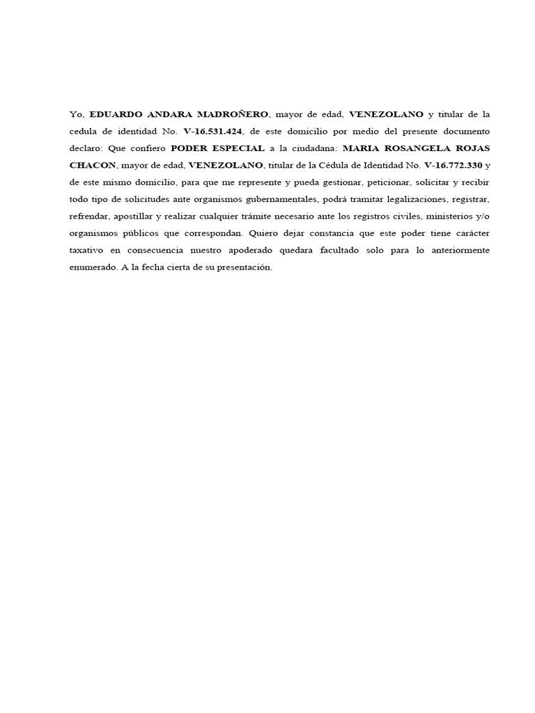 Poder Apostilla - Andara | PDF | Derecho