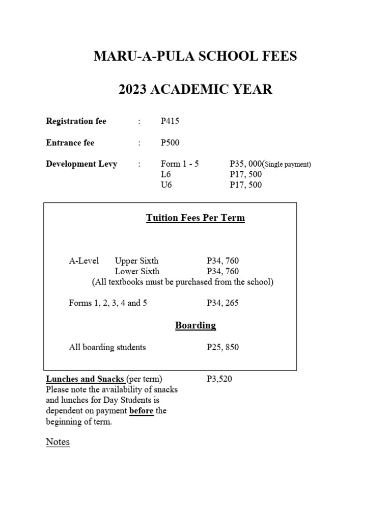 2023 Fee Structure | PDF | Payments | Cheque