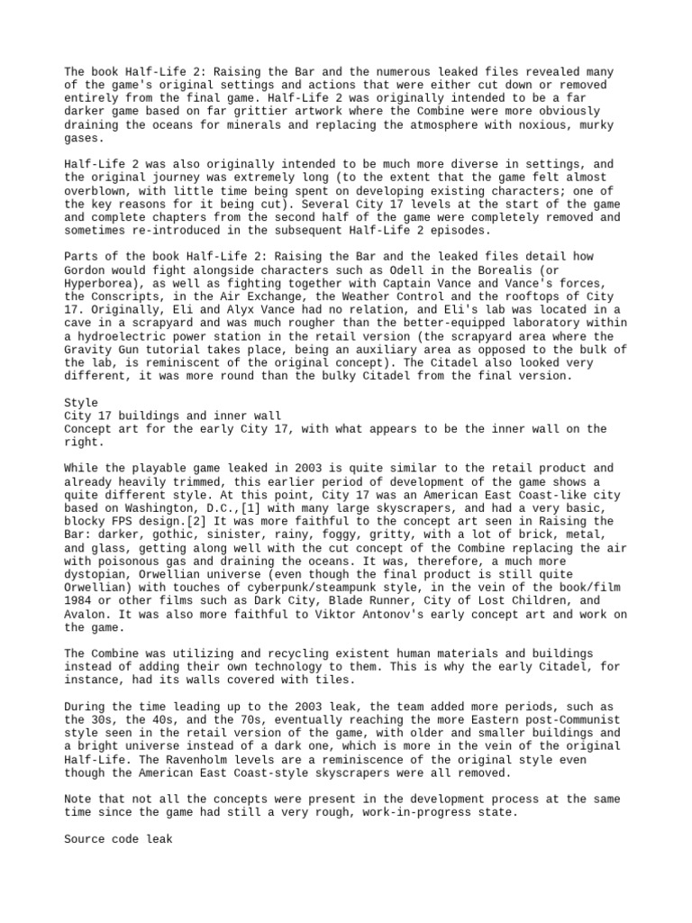 2001 Story From Hl2beta Wiki | PDF