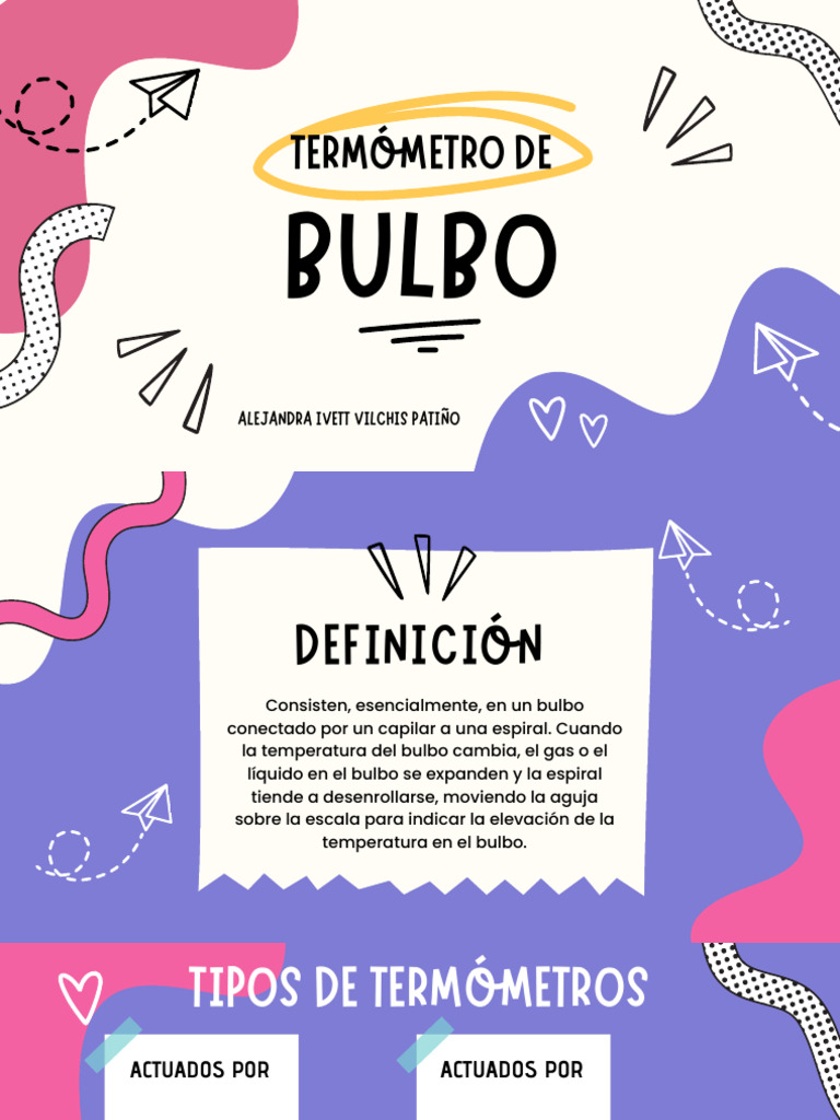 Definición y tipos de termómetros de bulbo | PDF | Temperatura | Líquidos