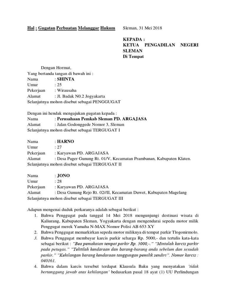 Gugatan PMH Salwa | PDF