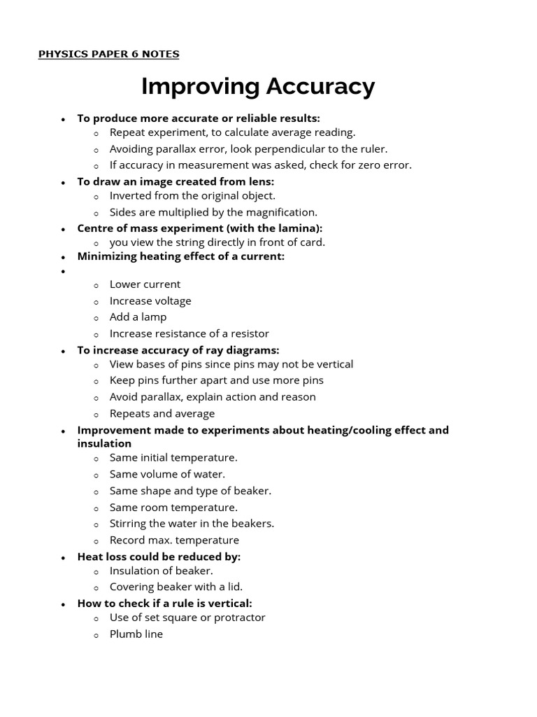 Physics Paper 6 Notes | PDF | Electrical Resistance And Conductance ...