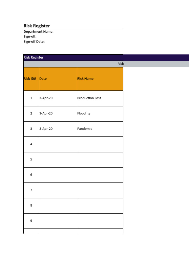 Risk Register Template | PDF | Risk | Risk Management