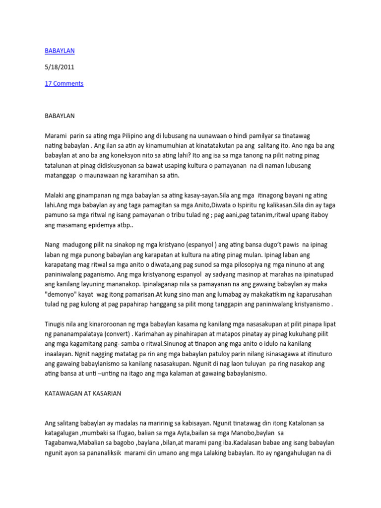 BABAYLAN | PDF