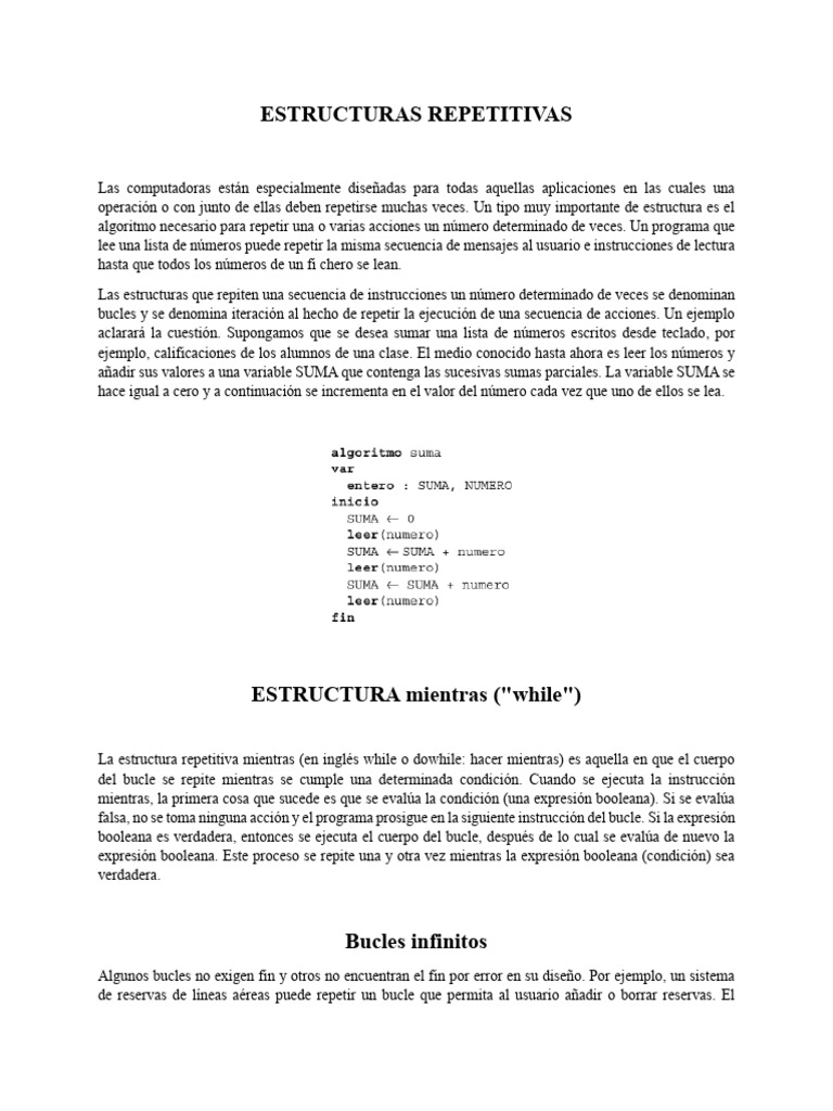 Guía de Estructuras Repetitivas en Programación | PDF | Programa de ...