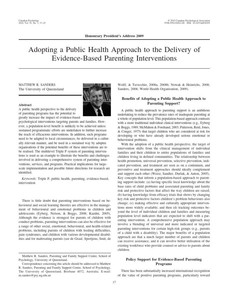 Public Health Approach to Parenting Interventions | PDF | Parenting ...