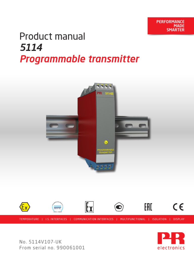PR-5114A Manual | PDF | Switch | Sensor