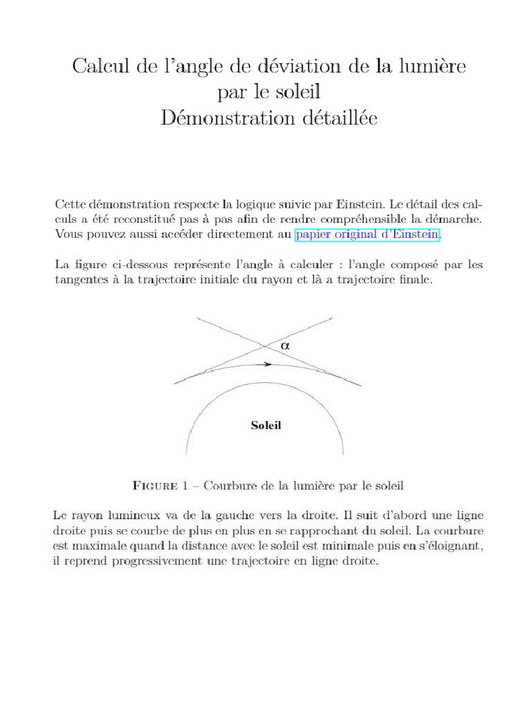 Déviation Lumière-Calculs | PDF