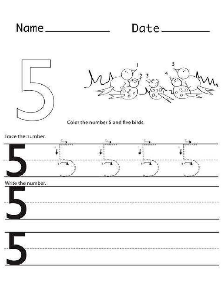 Printable Number Practice Sheets E3E | PDF
