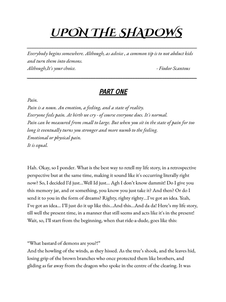 Upon The Shadows | PDF