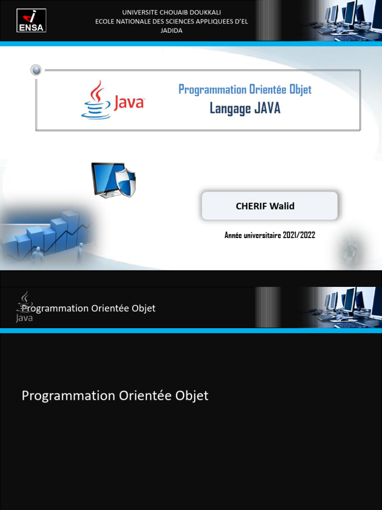 ENSA POO Crs 1 | PDF | Java (Langage de programmation) | Programmation informatique