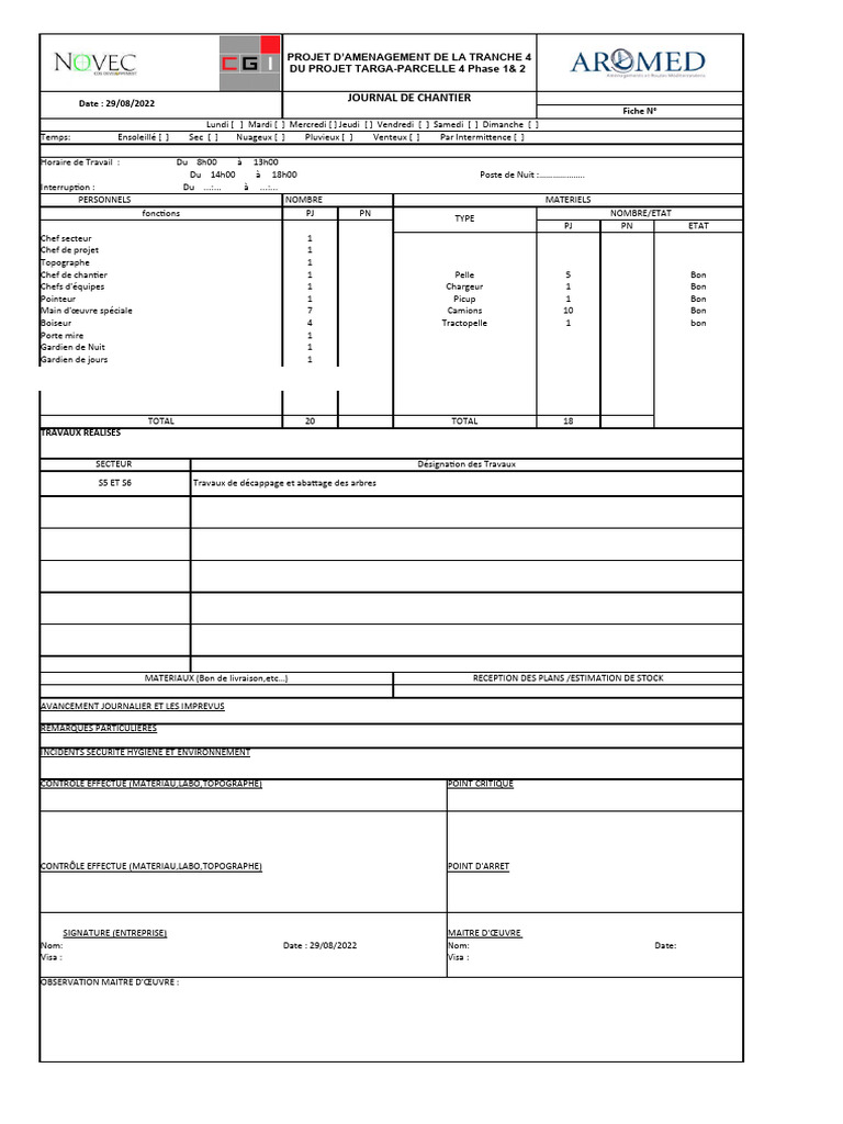 Journal de Chantier 08-2022 | PDF