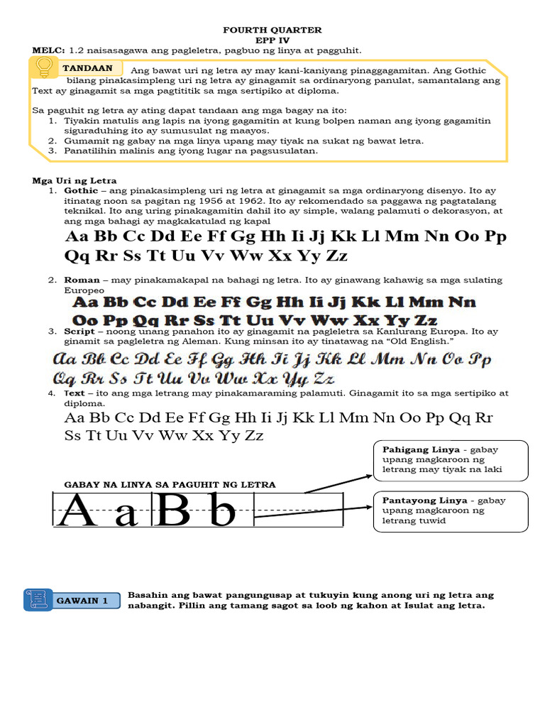 Activity Sheet Industrial Arts EPP | PDF