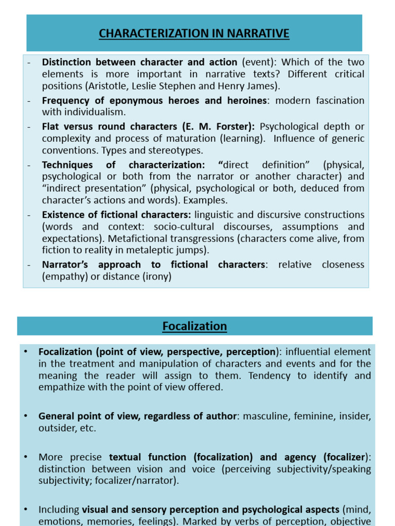 Characterization in Narrative | PDF | Narration | Narrative