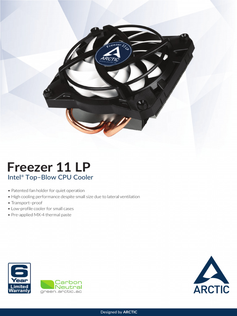 ARCTIC Freezer 11 LP - Spec - Sheet | PDF
