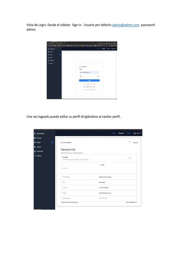 Vista de Login | PDF