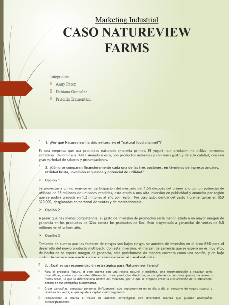 Trabajo Grupal - Caso Natureview Farms | PDF