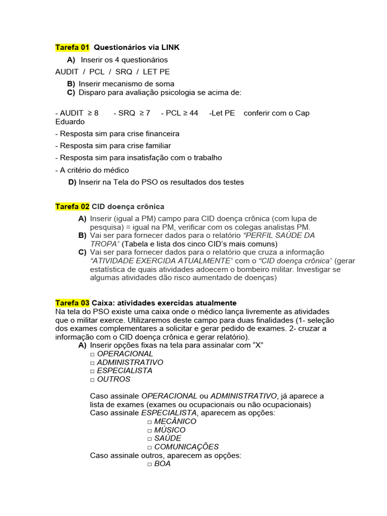 Tarefas 01 A 09 PEP - Tela Do PSOBM | PDF | Tecnologia e Engenharia