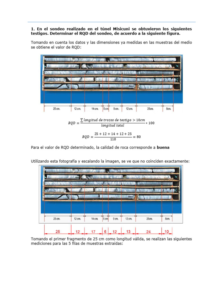 Cálculo de RQD | PDF
