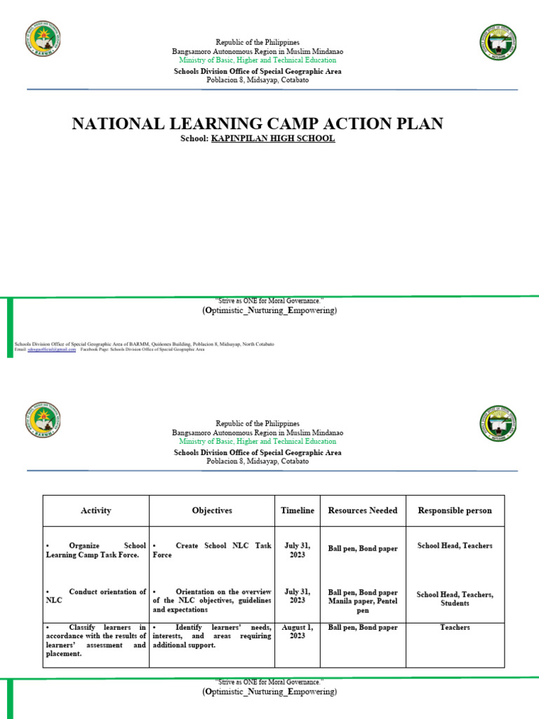 Action Plan and Accomplishment Report | PDF | Human Communication ...