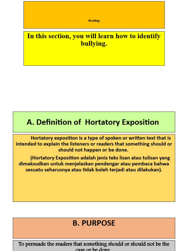 Chapter 2-Hortatory Exposition - Reading Bullying | PDF | Bullying ...
