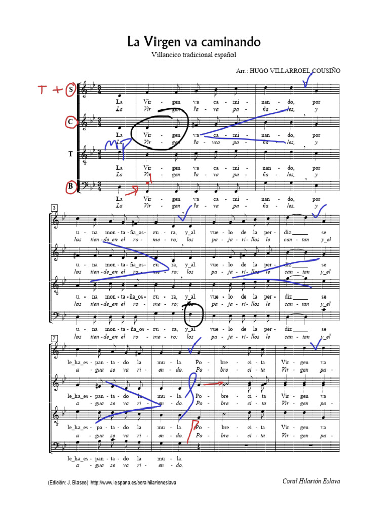 La Virgen Va Caminando Con Anotaciones | PDF