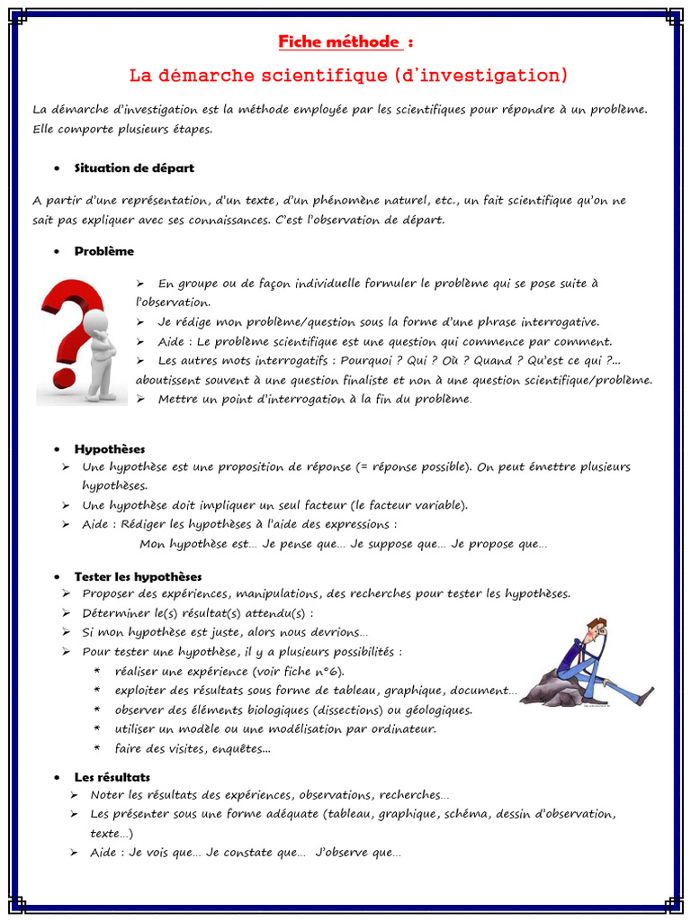 La Démarche Scientifique (D'investigation) | PDF | Méthode scientifique ...