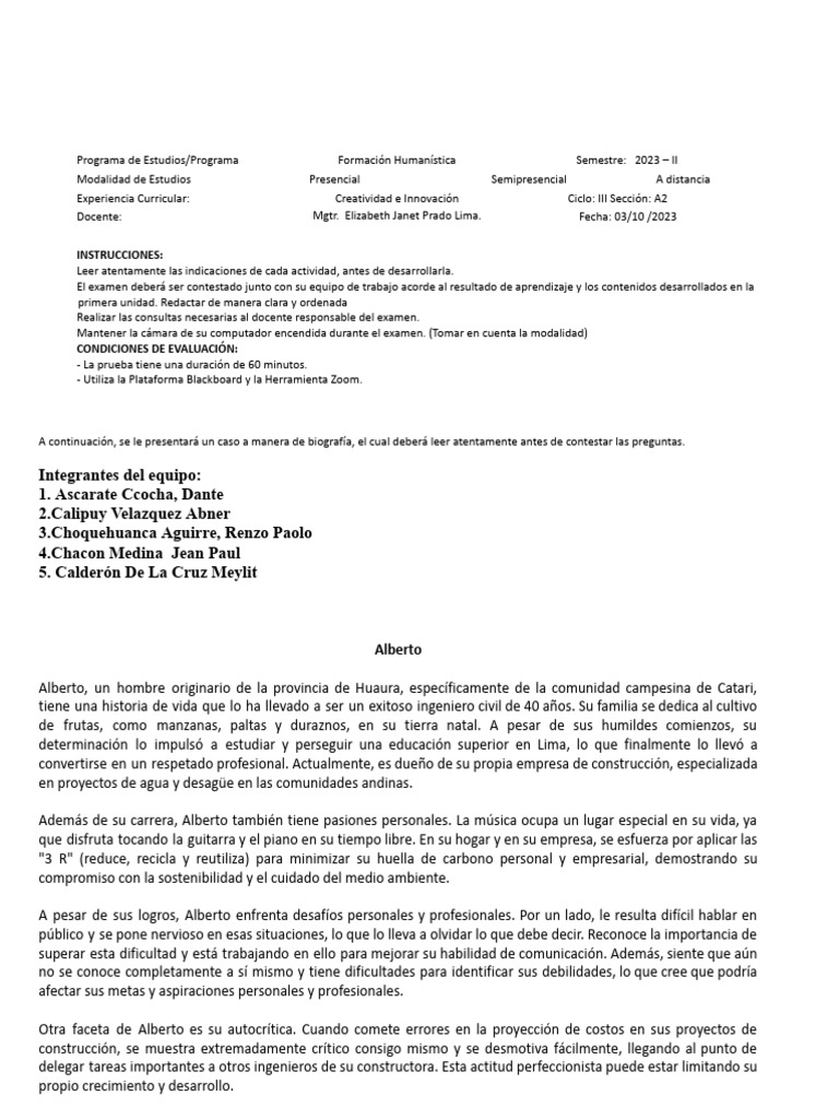 Examen Parcial A2 Pdf Las Emociones Sicología 6798