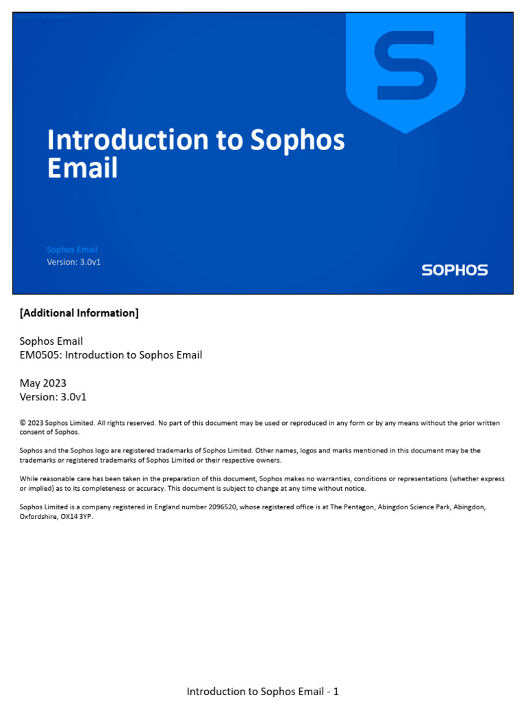 Sophos Email Completo Ingles | PDF