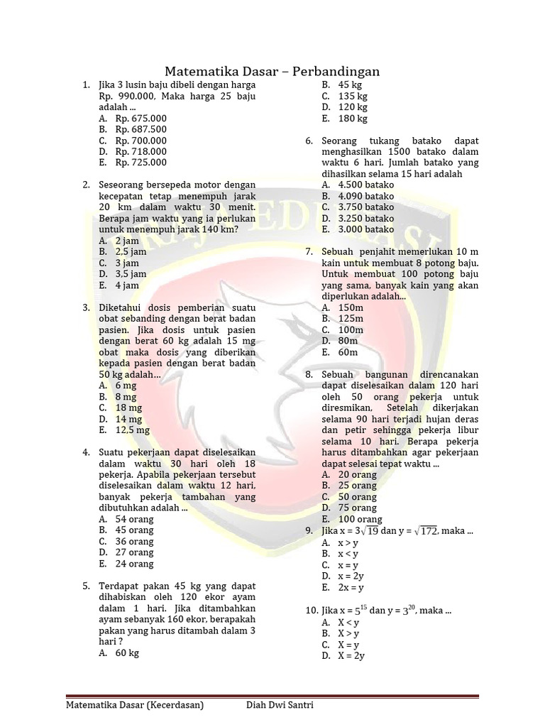 Soal Perbandingan | PDF