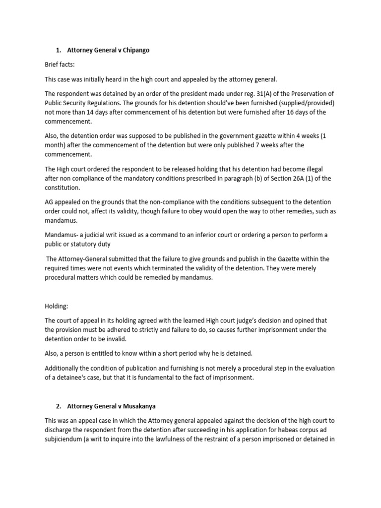 Constitutional Case Summaries | PDF | Detention (Imprisonment) | Appeal