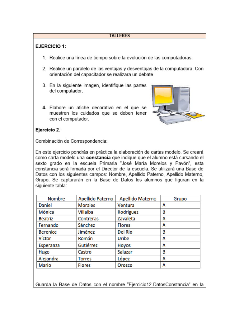 Talleres Informatica Basica 2 | PDF