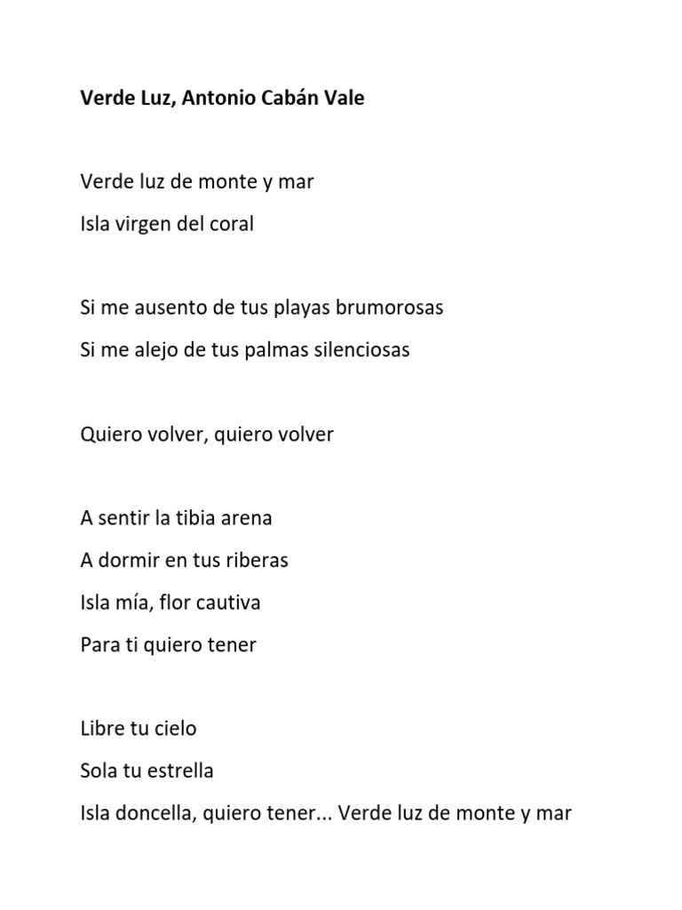 Verde Luz, Letra | PDF