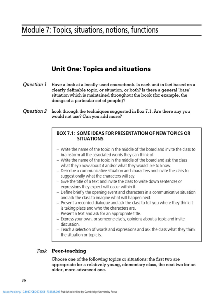 Topics Situations Notions Functions | PDF | Learning | Teachers