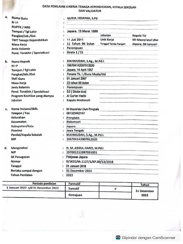 Format PKG Tenaga Kependidikan | PDF