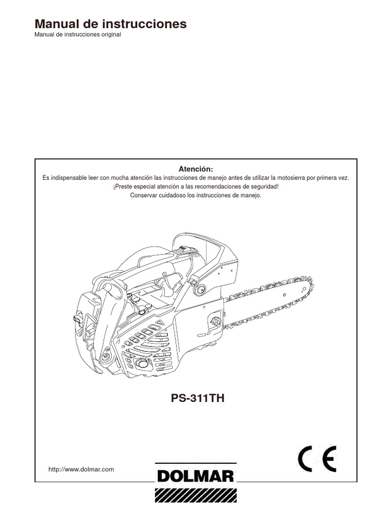 Motosierra Dolmar Ps311th 30 467-2 | PDF | Gasolina | Bienes manufacturados