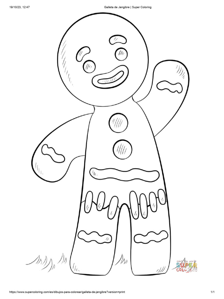 Dibujo de Galleta de Jengibre para Colorear | PDF