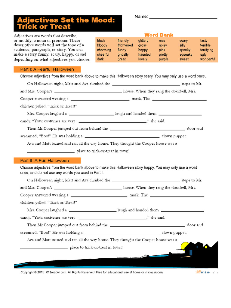 Halloween Adjectives (C) - 1 | PDF