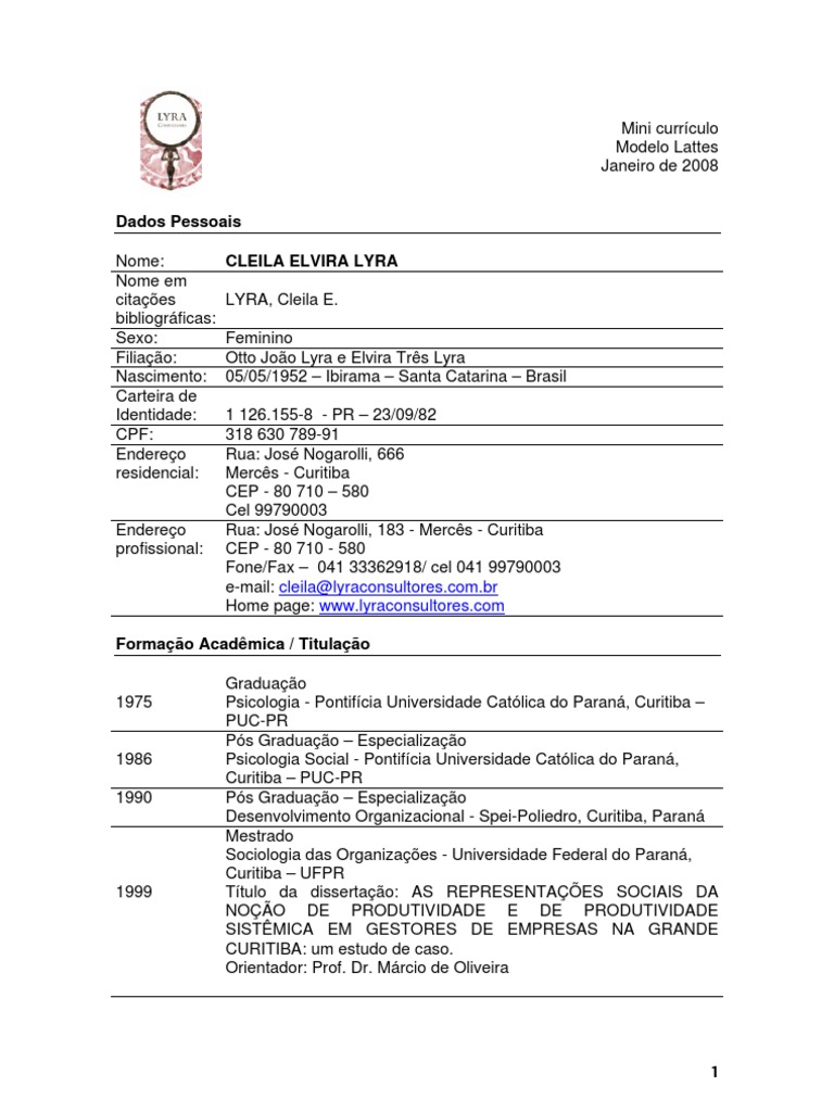 Mini Curriculo Lattes