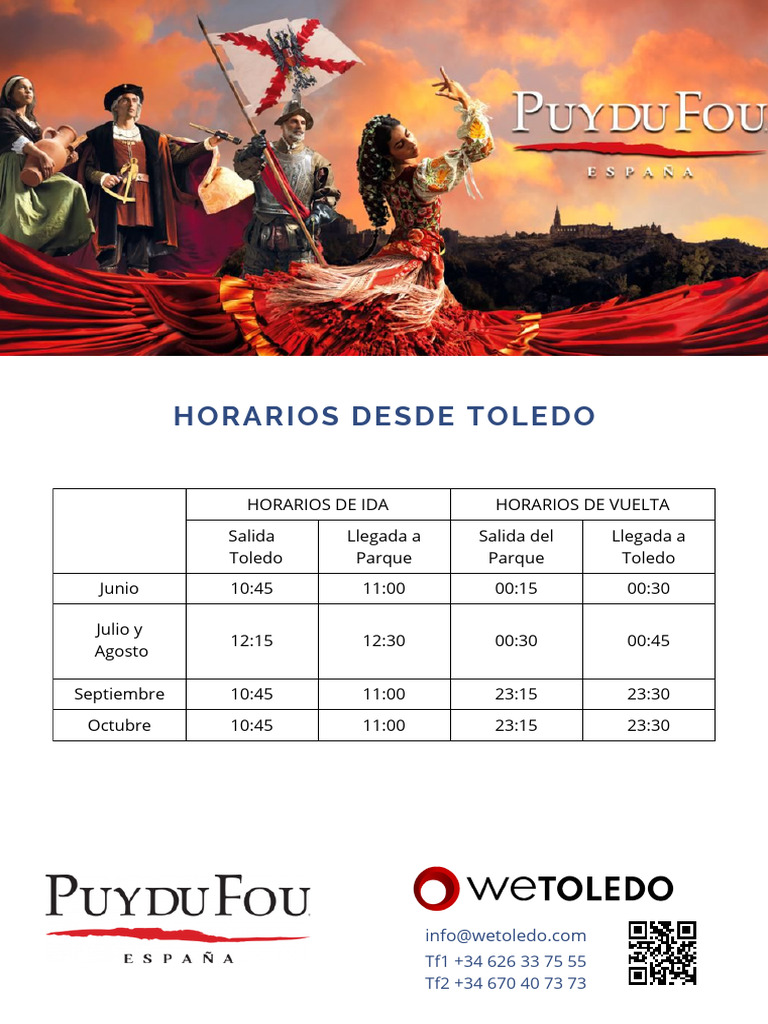 Horarios Bus Puy Du Fou Desde Toledo2 | PDF