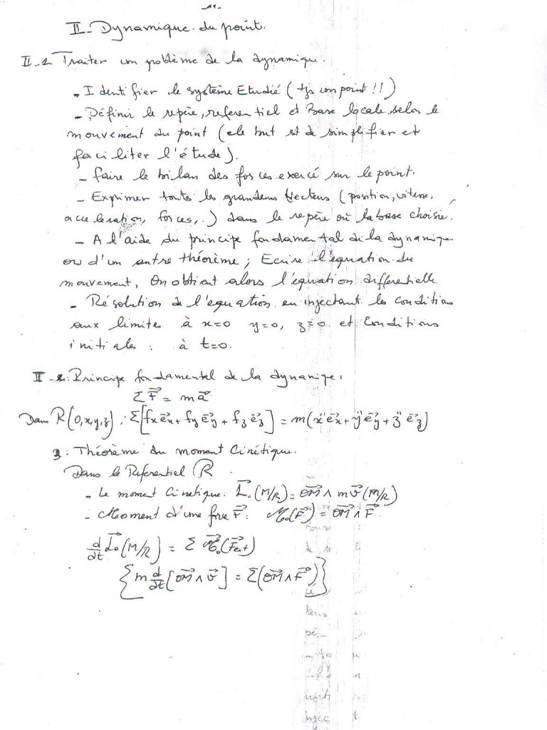 TD Dynamique Du Point + Corrections | PDF