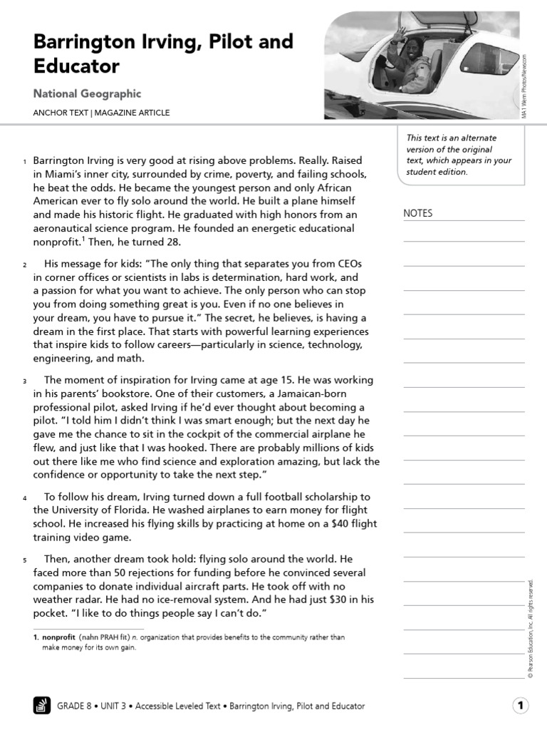 Barrington Irving Text | PDF