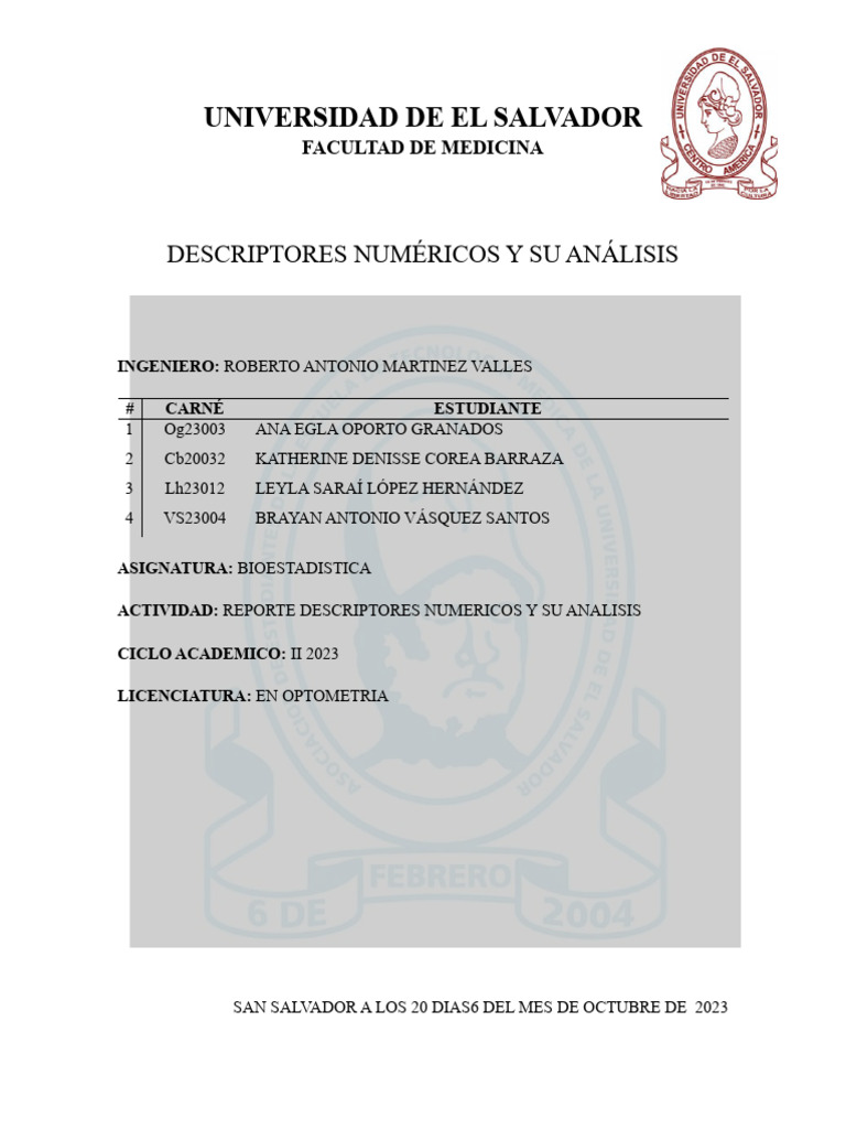 Descriptores Numéricos y Su Análisis | PDF