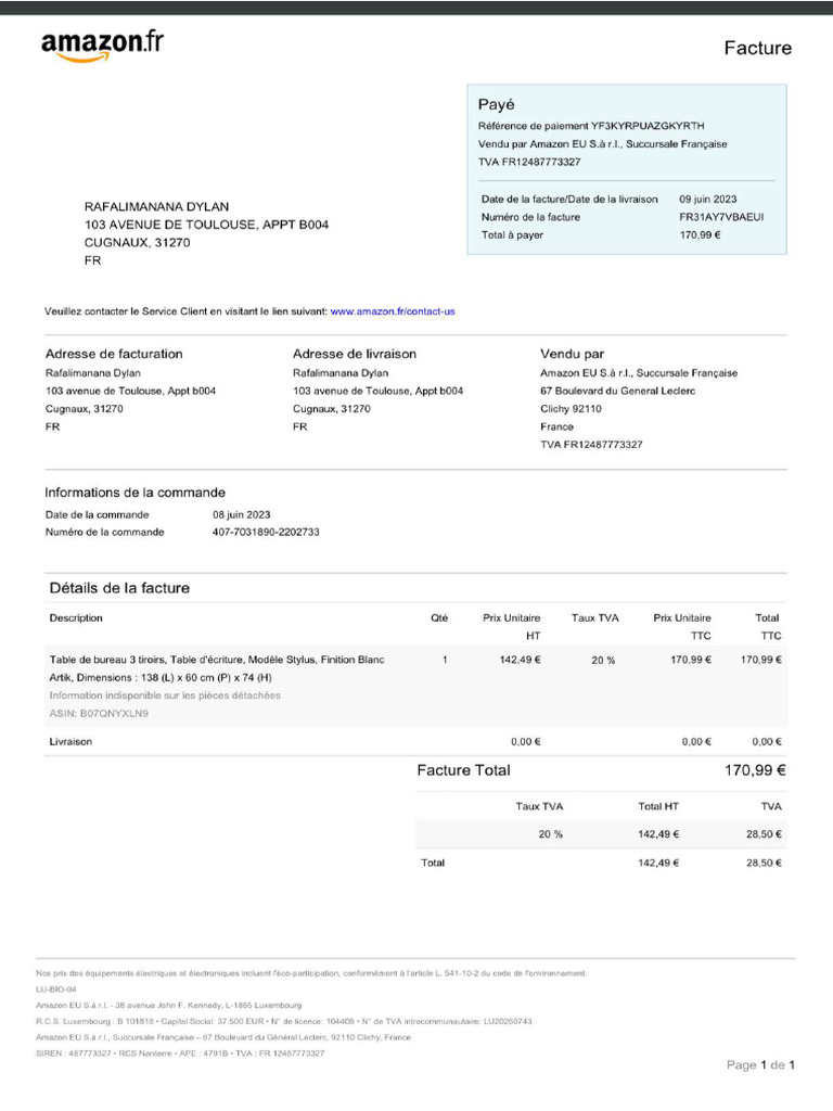 Facture Amazon | PDF