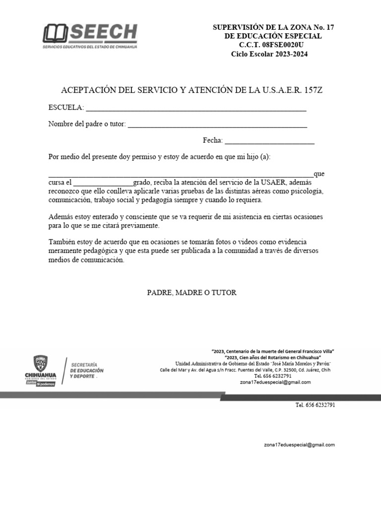 Carta de Aceptación Del Servicio | PDF