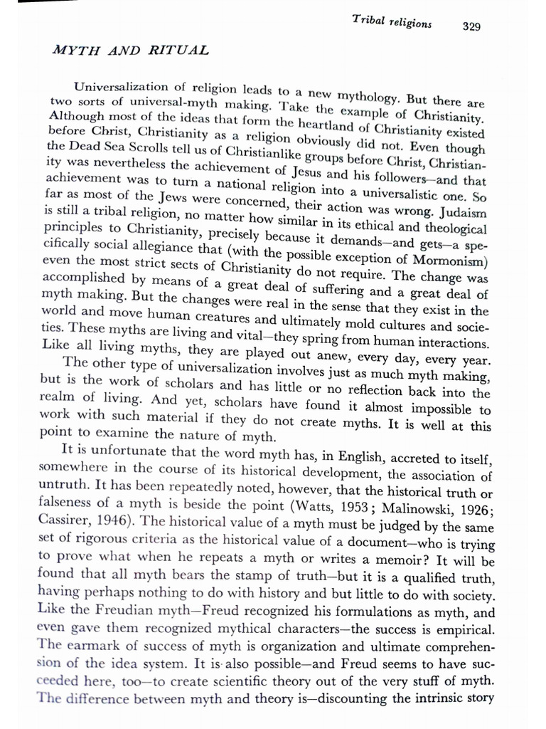 Myth and Ritual | PDF