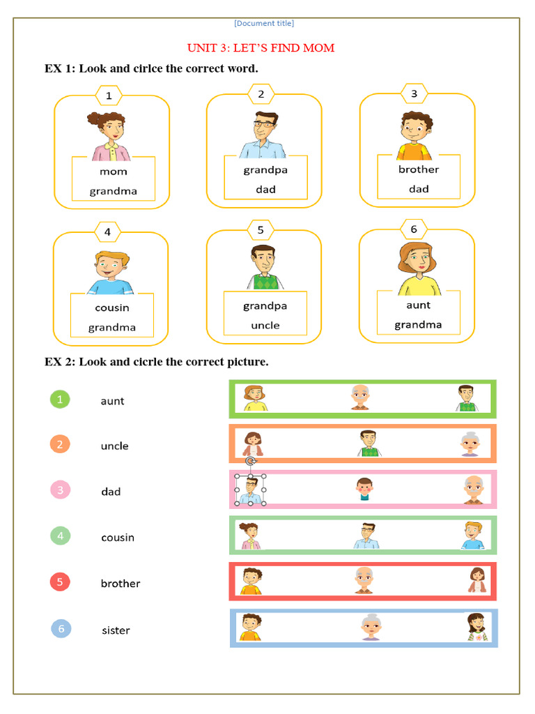 Family & Possessions Worksheet | PDF