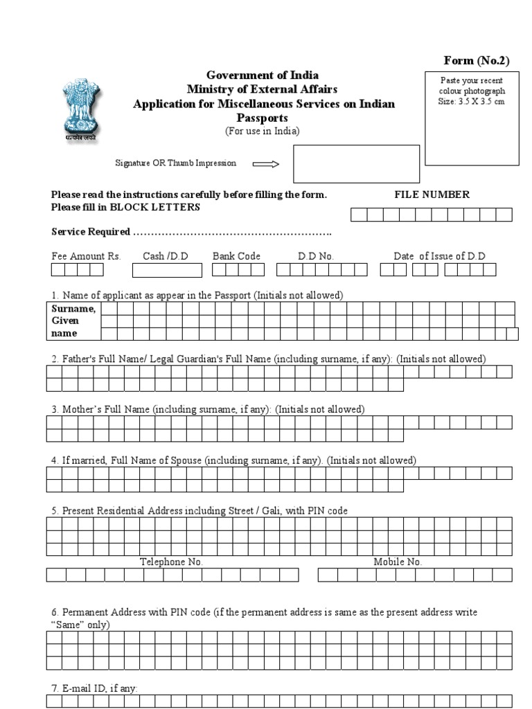 Passport ECNR Form | PDF | Passport | Personal Identification Number