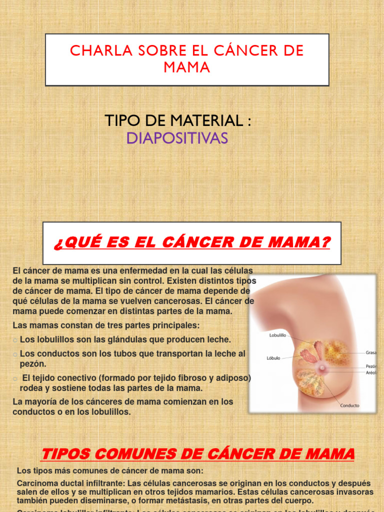 cancer de mama charla 2 | PDF | Cáncer de mama | Cáncer