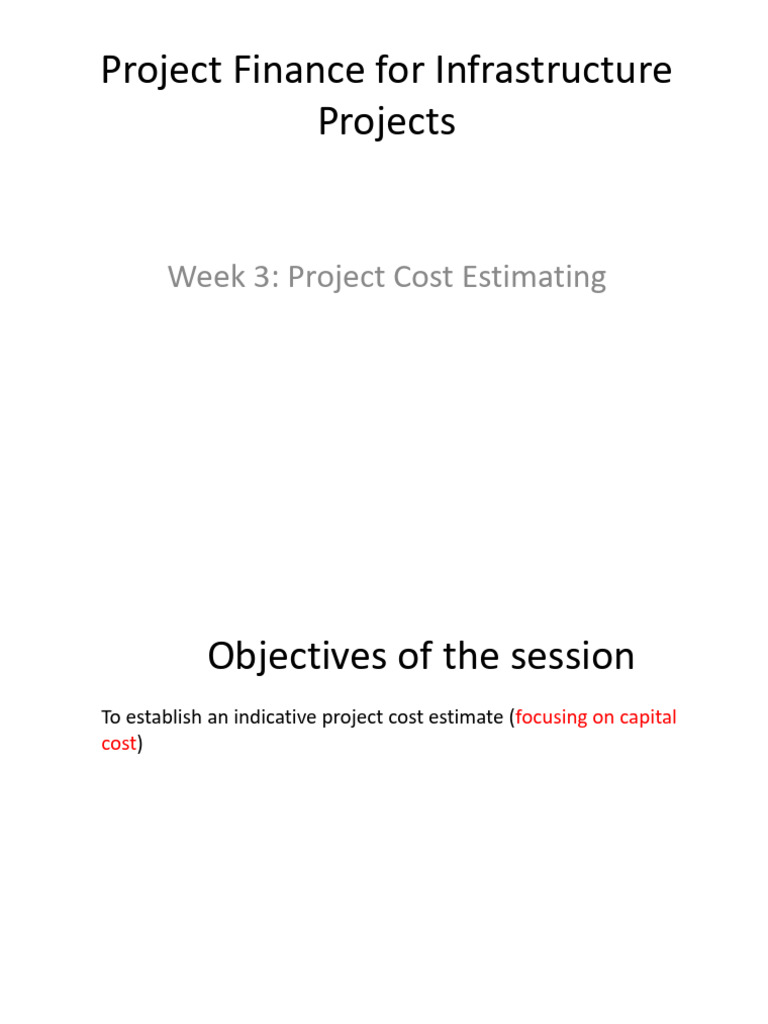 Project Cost Estimating for Infrastructure | PDF | Economies | Business